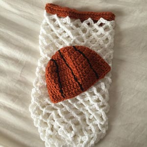 Crochet Baby Basketball Hat Cocoon Photo Prop Set - Etsy