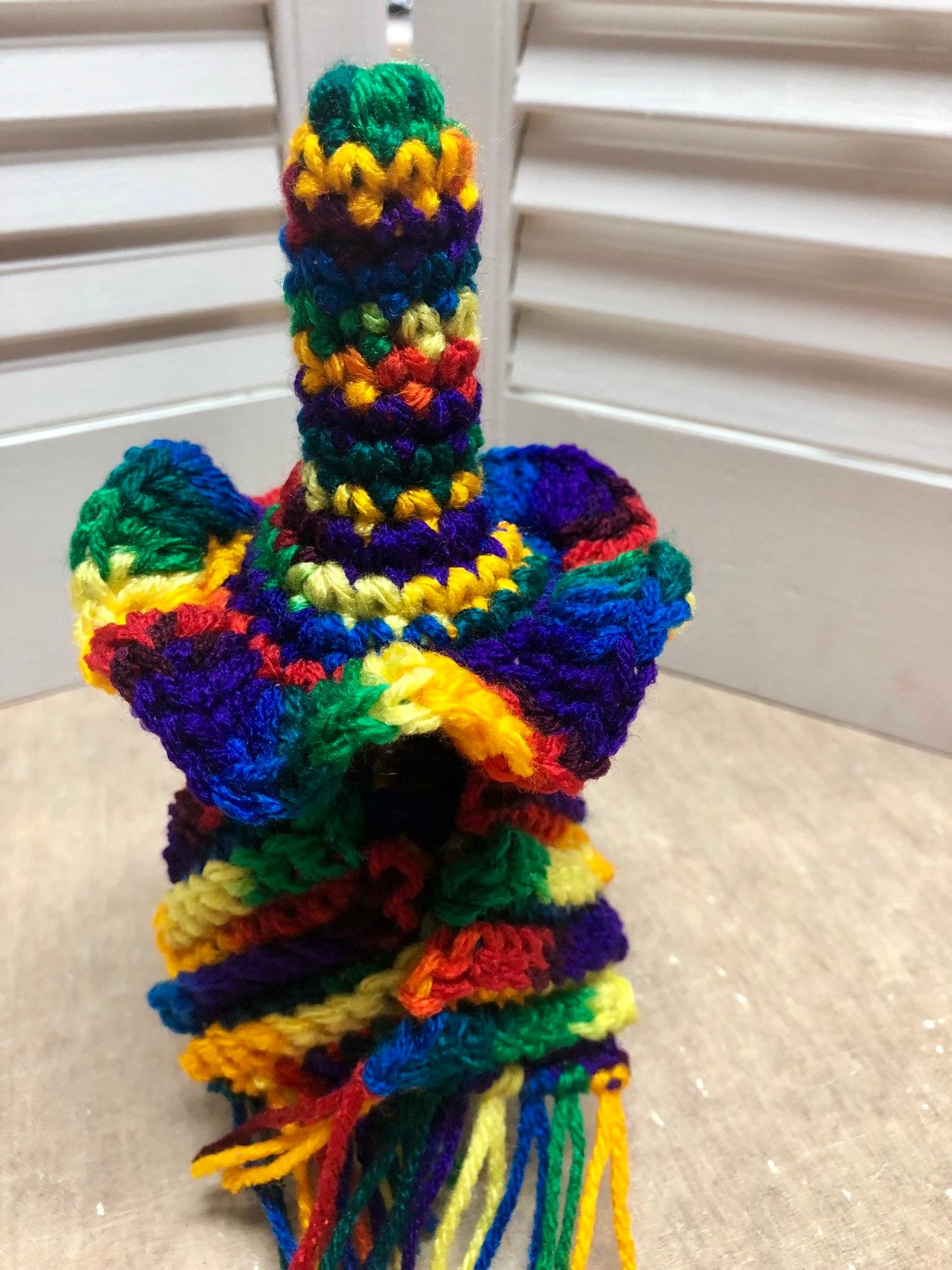 Crochet Hot Sauce Bottle Cover With Ruffled Sombrero Kitchen Cafe Decor ...