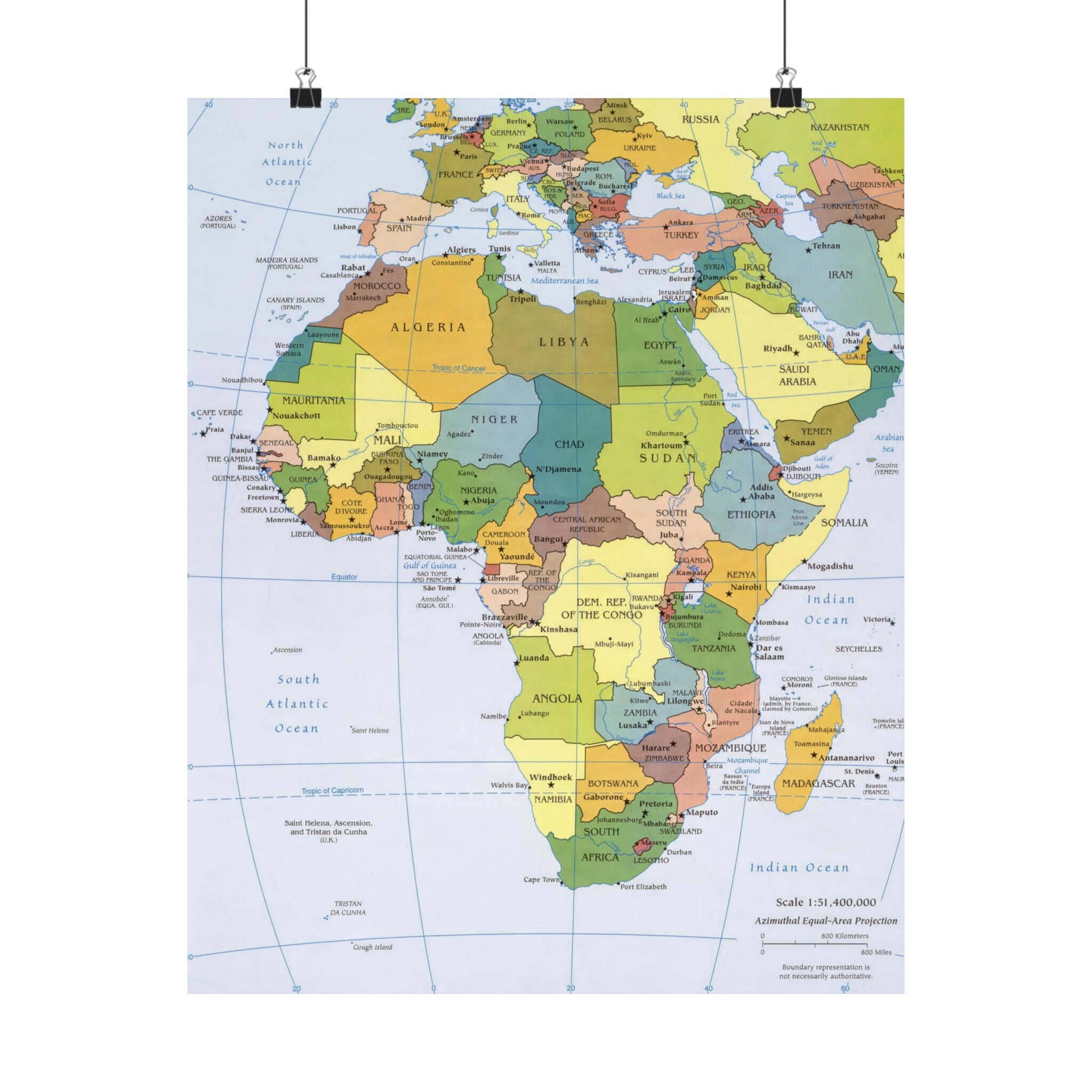 Africa Political Map Poster Premium Matte Map of Africa Poster ...