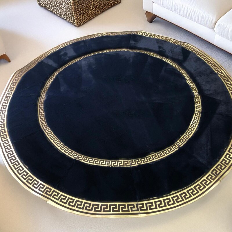 Blue Round Rug - Etsy