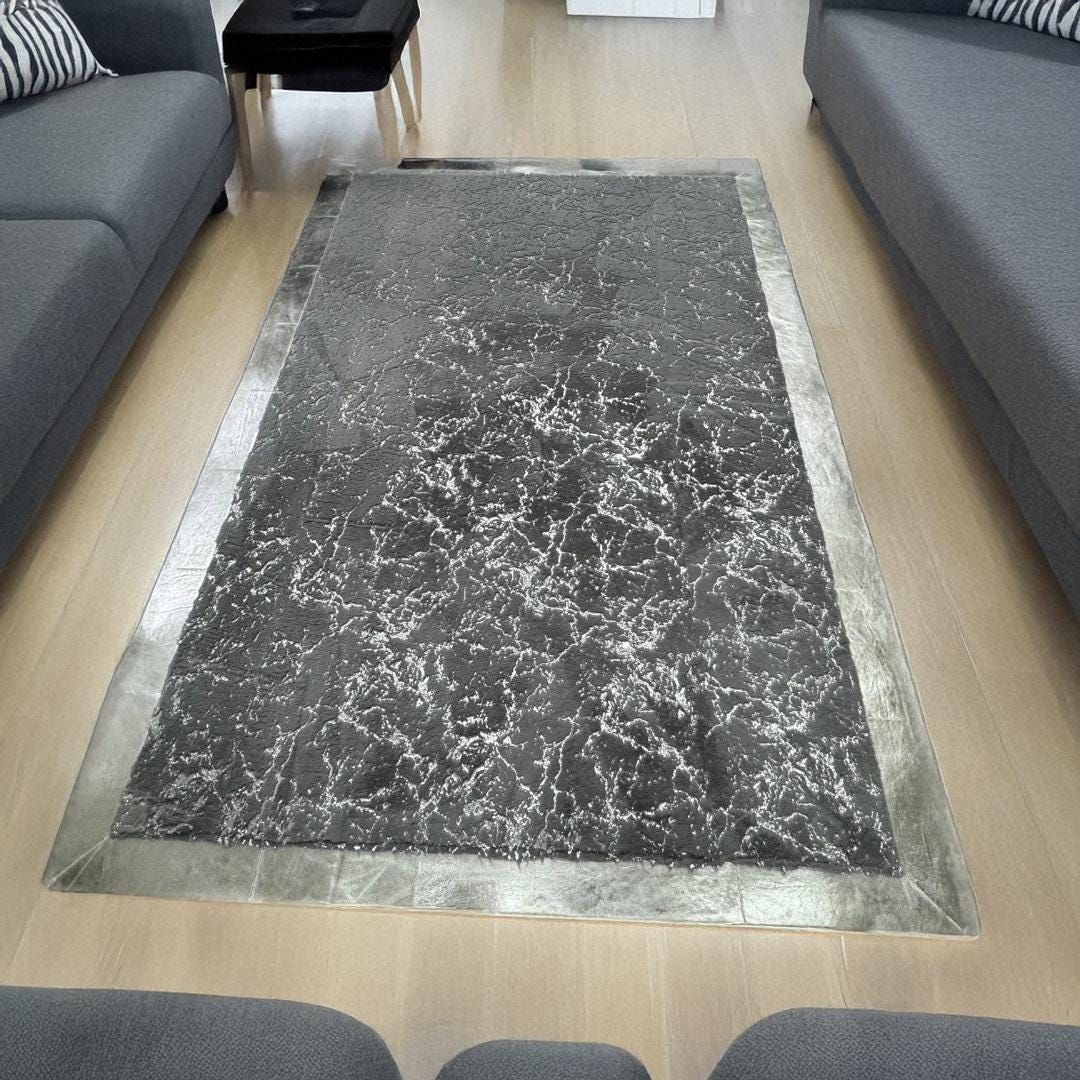 Large Outdoor Plush Fluffy Elegant Custom Non-slip Geometric 5x8 Unique ...
