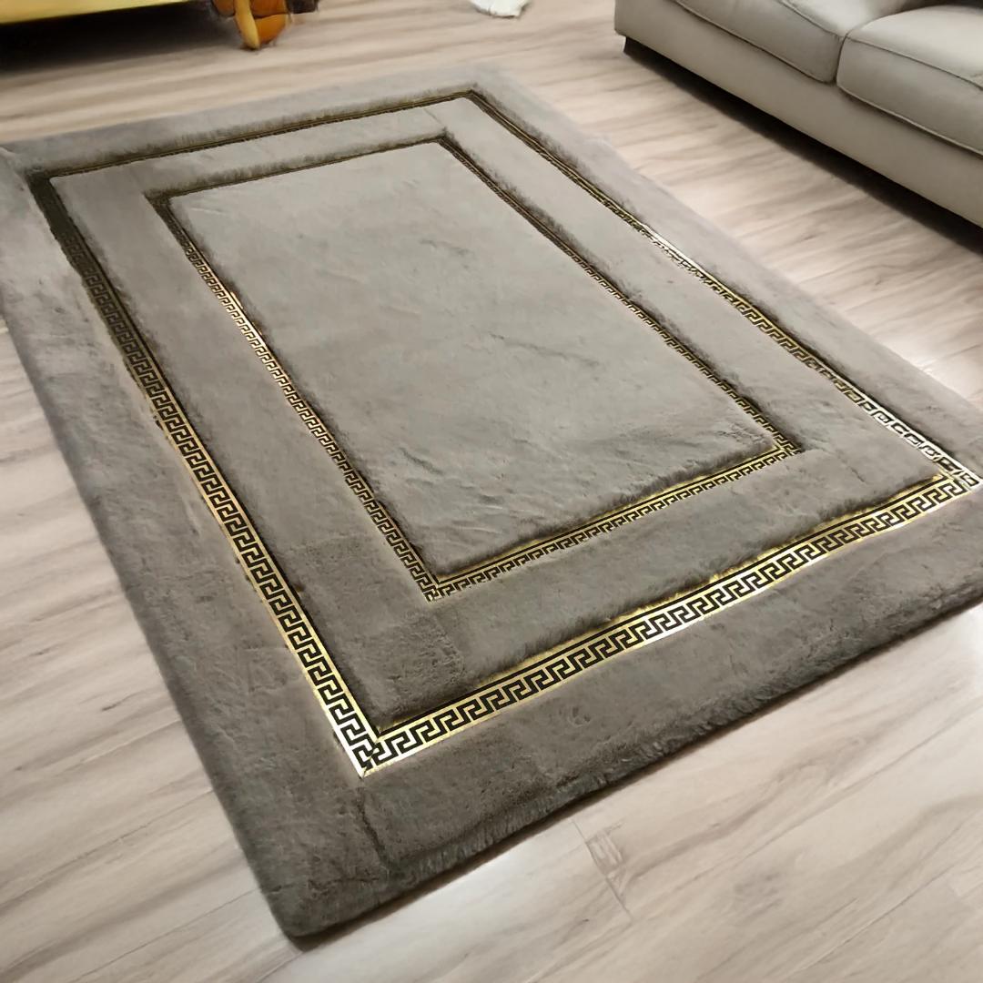 Beige Gold 5x8 Feet Fluffy Premium Plush Elegant Non-slip Custom Unique ...