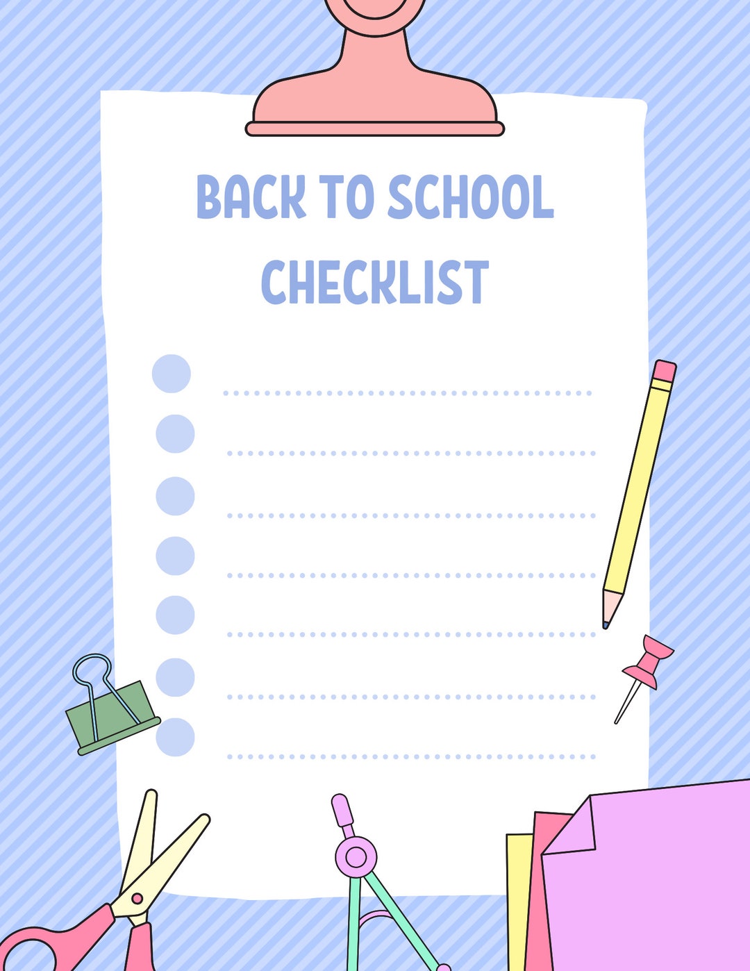 Printable School Checklist - Etsy