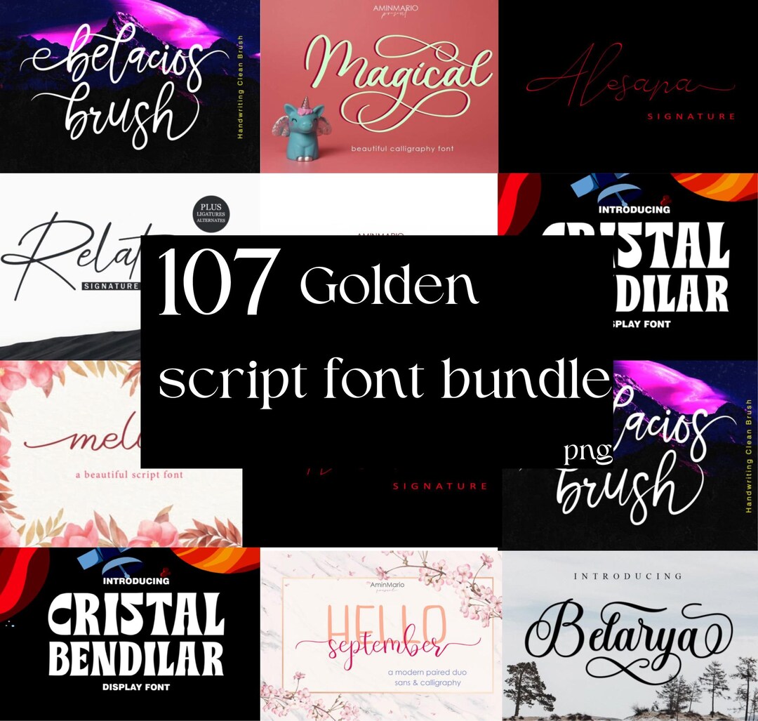 Handwritten Font Bundle Handwritten Font Pack Script Font Bundle Calligraphy Font Collection ...