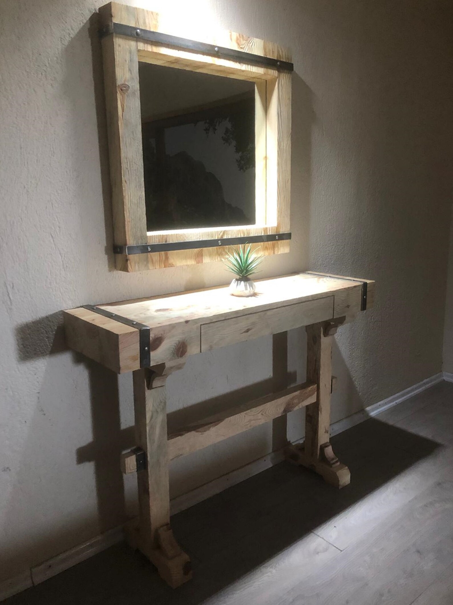 Console Table, Set With Mirror Bedroom Console With Drawers ,hallway ...