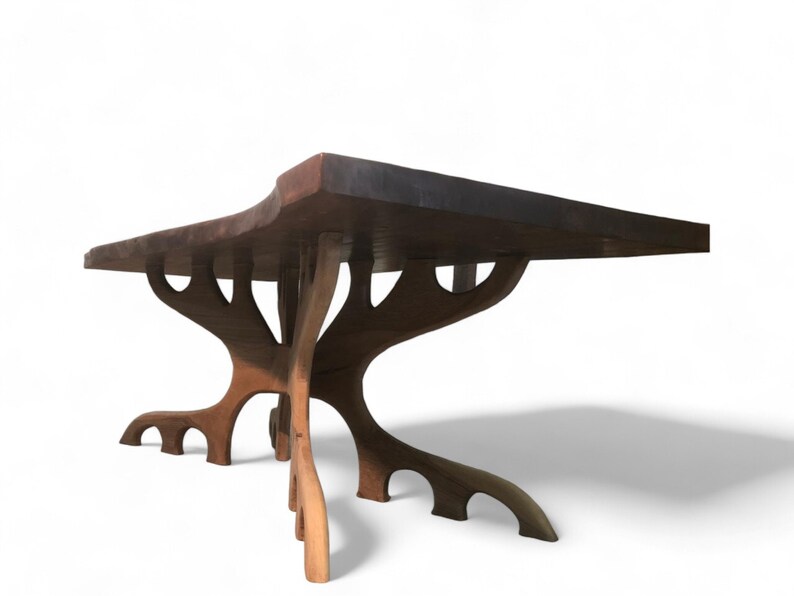 Table Base, Deer Antler Design Wooden Base, Solid Walnut Wood Leg ...