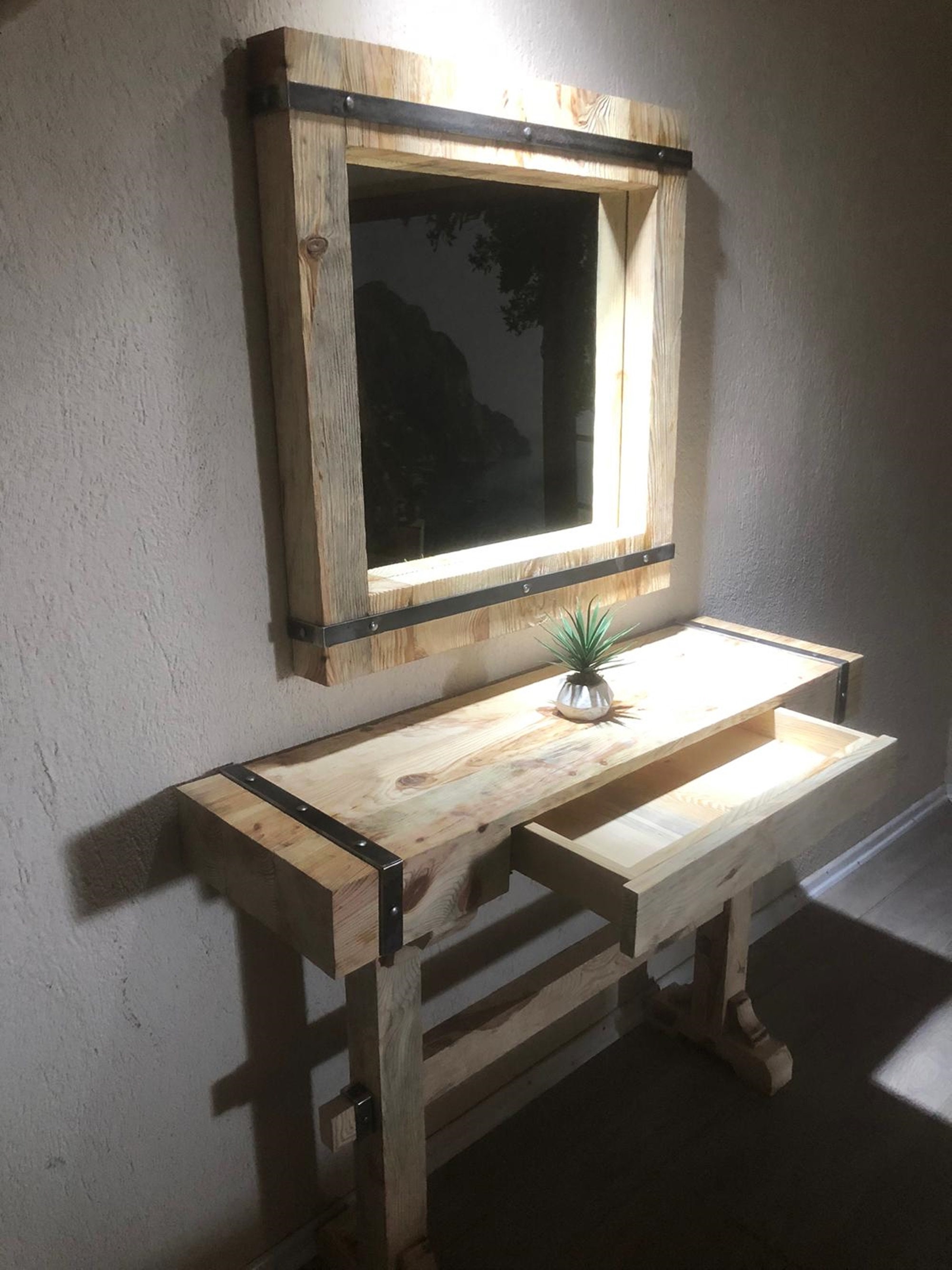 Console Table, Set With Mirror Bedroom Console With Drawers ,hallway ...