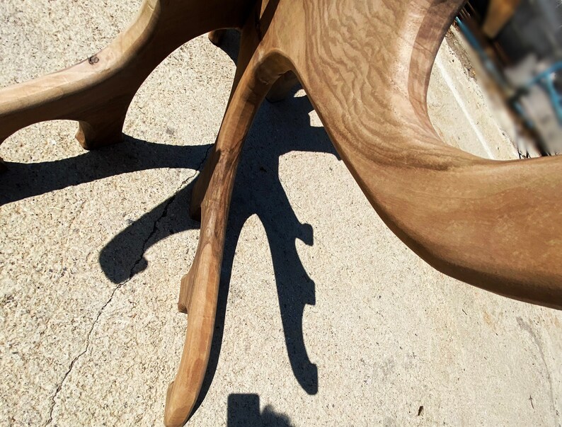 Table Base, Deer Antler Design Wooden Base, Solid Walnut Wood Leg ...
