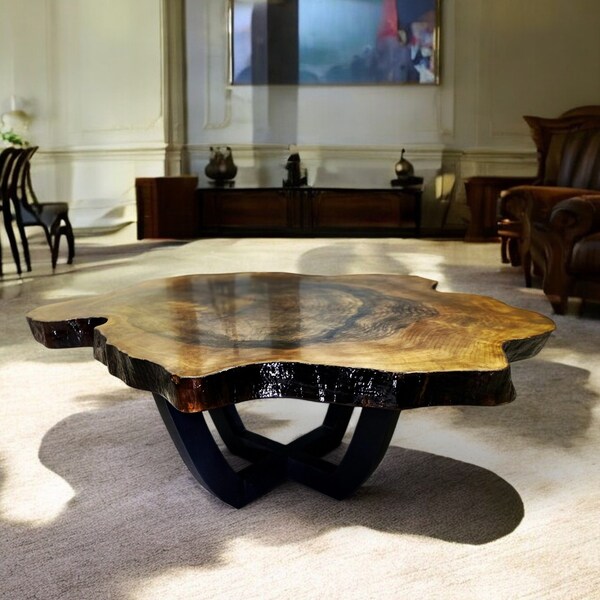 Live Edge Round Coffee Table - Etsy