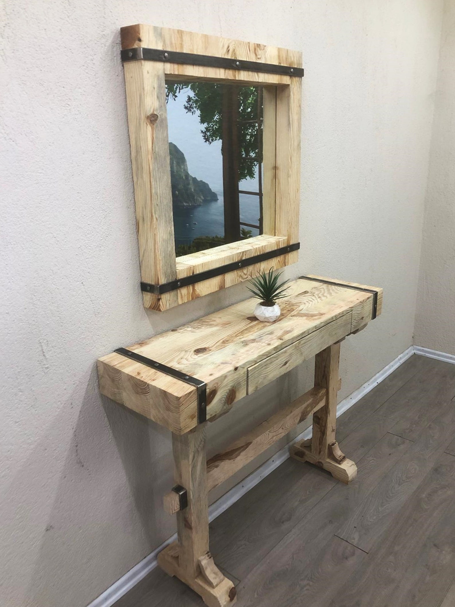Console Table, Set With Mirror Bedroom Console With Drawers ,hallway ...
