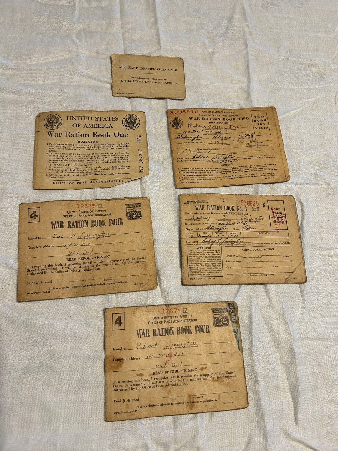 War Rations From the 1940's WWII Covington Family - Etsy