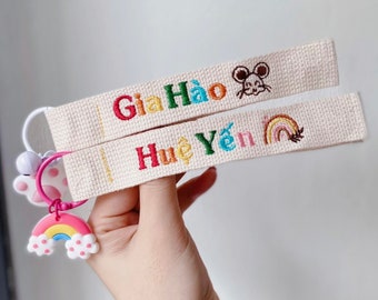 Personalized Name Tag, Colorful Personalized Embroidery Name Tag, Bag ...