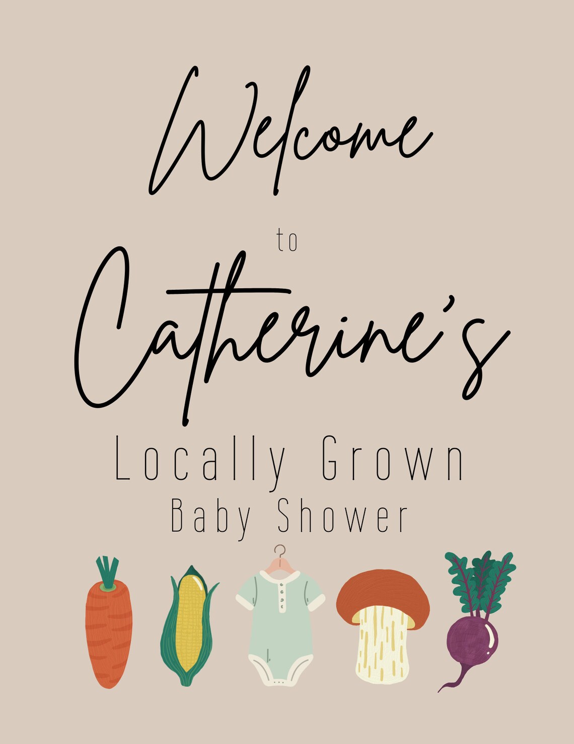 Locally Grown Baby Shower Template - Etsy
