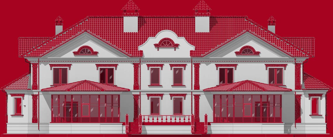 Classical‑flair Modern Villa Revit Project | Luxury 2‑story BIM Model ...