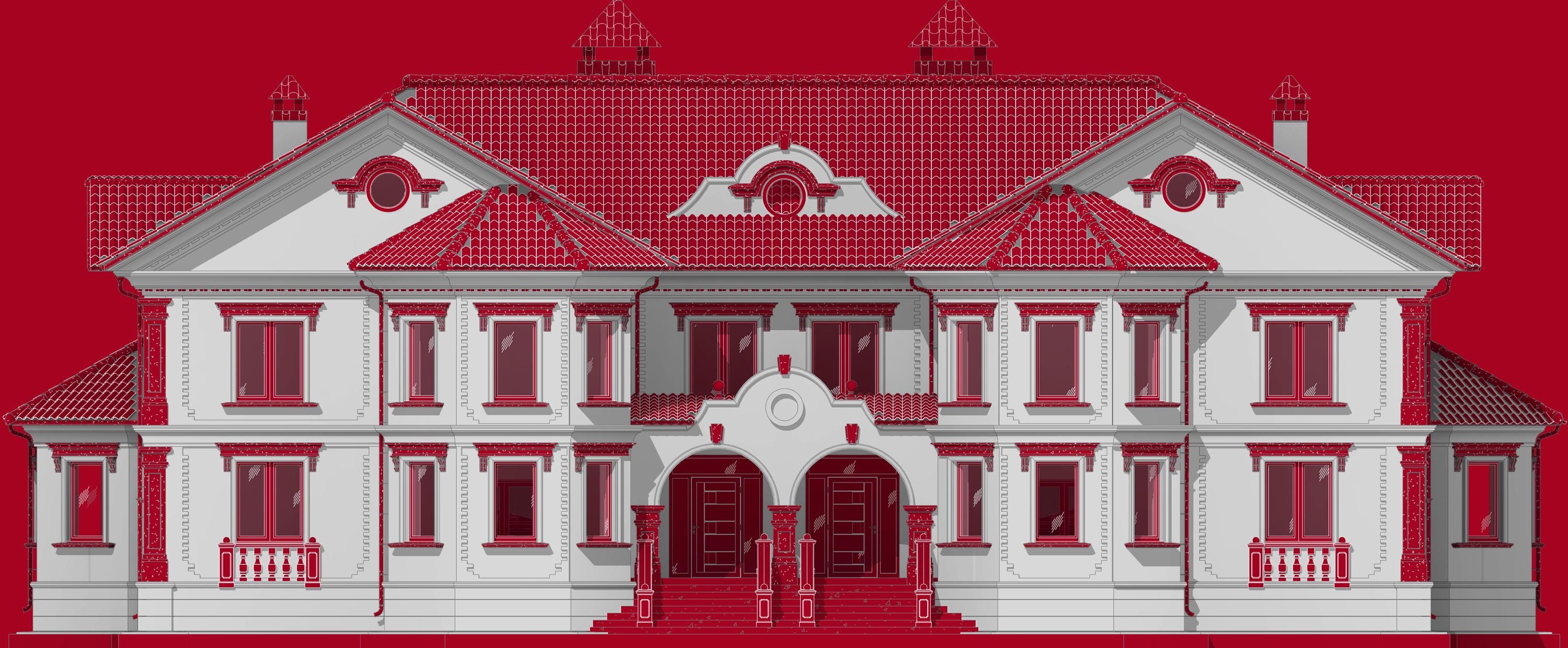 Classical‑flair Modern Villa Revit Project | Luxury 2‑story BIM Model ...