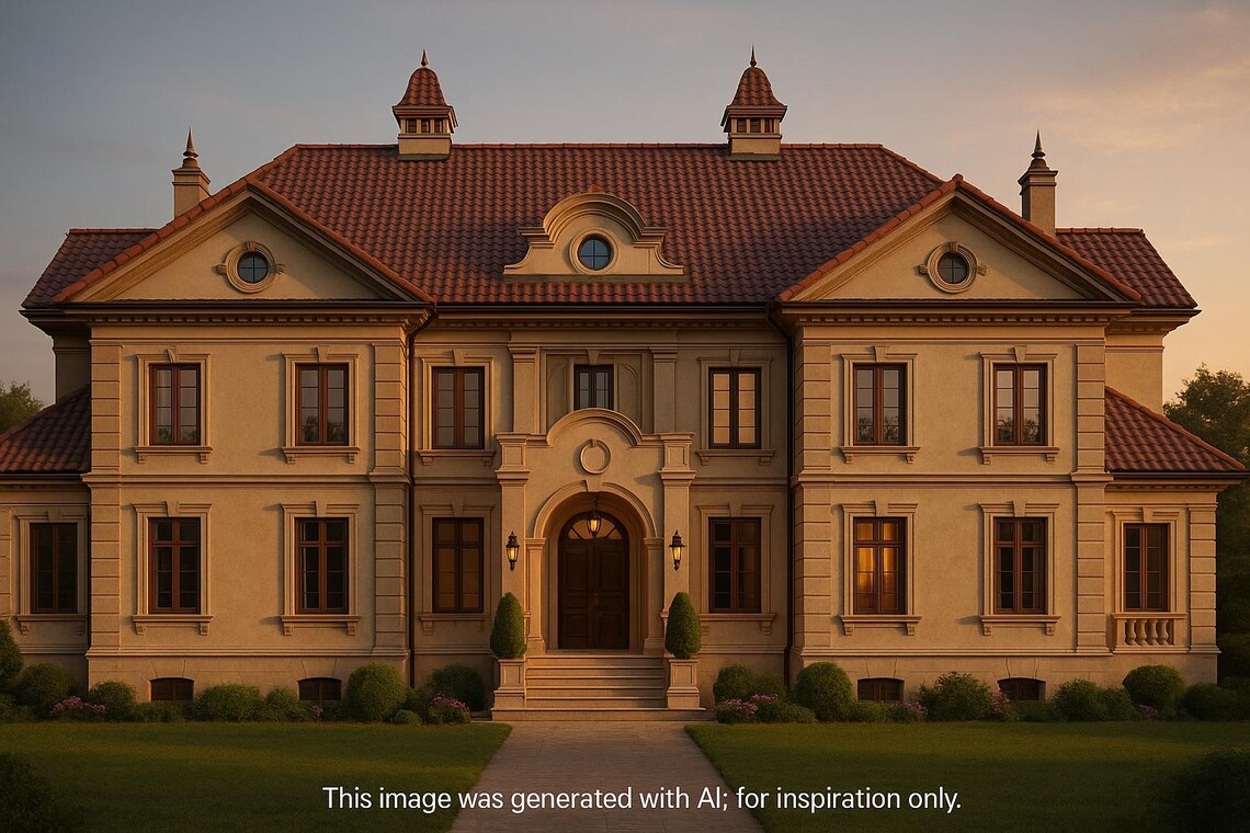 Classical‑flair Modern Villa Revit Project | Luxury 2‑story BIM Model ...