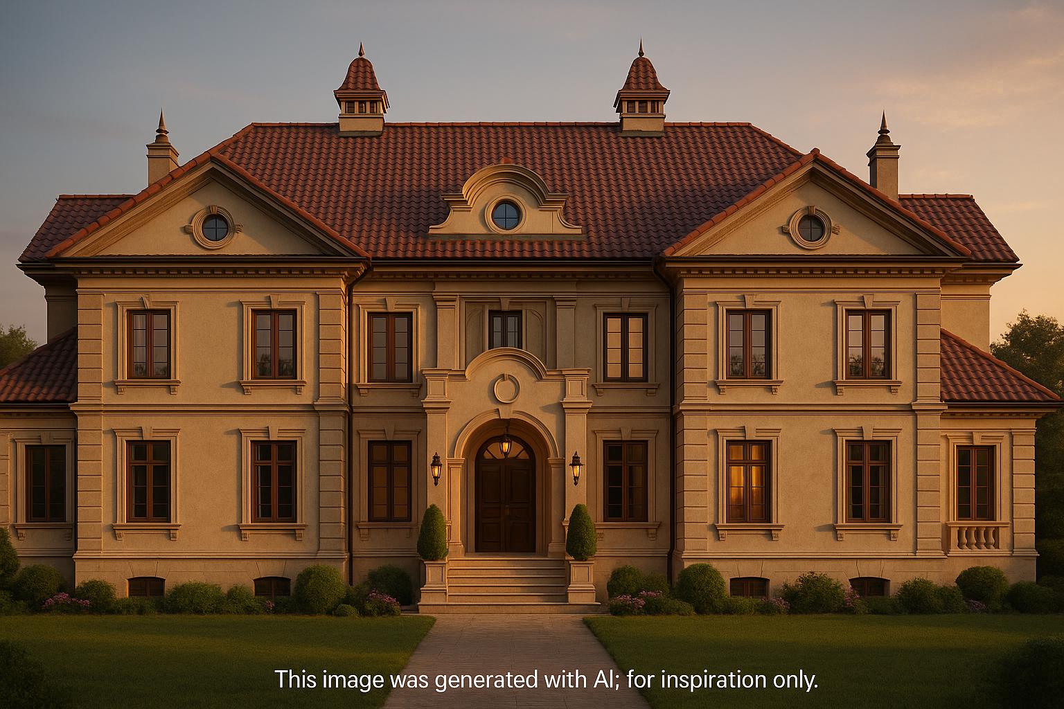 Classical‑flair Modern Villa Revit Project | Luxury 2‑story BIM Model ...