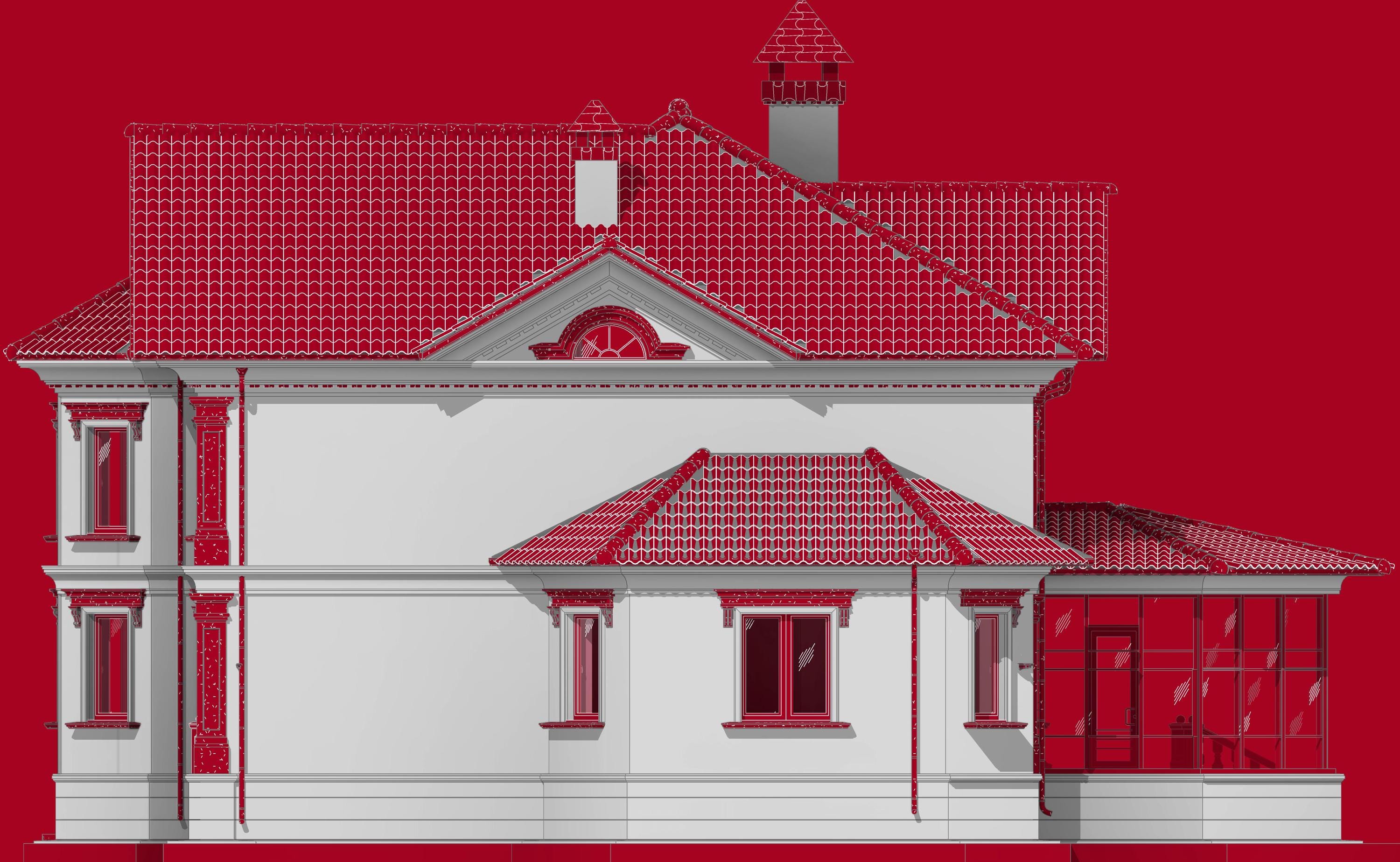 Classical‑flair Modern Villa Revit Project | Luxury 2‑story BIM Model ...