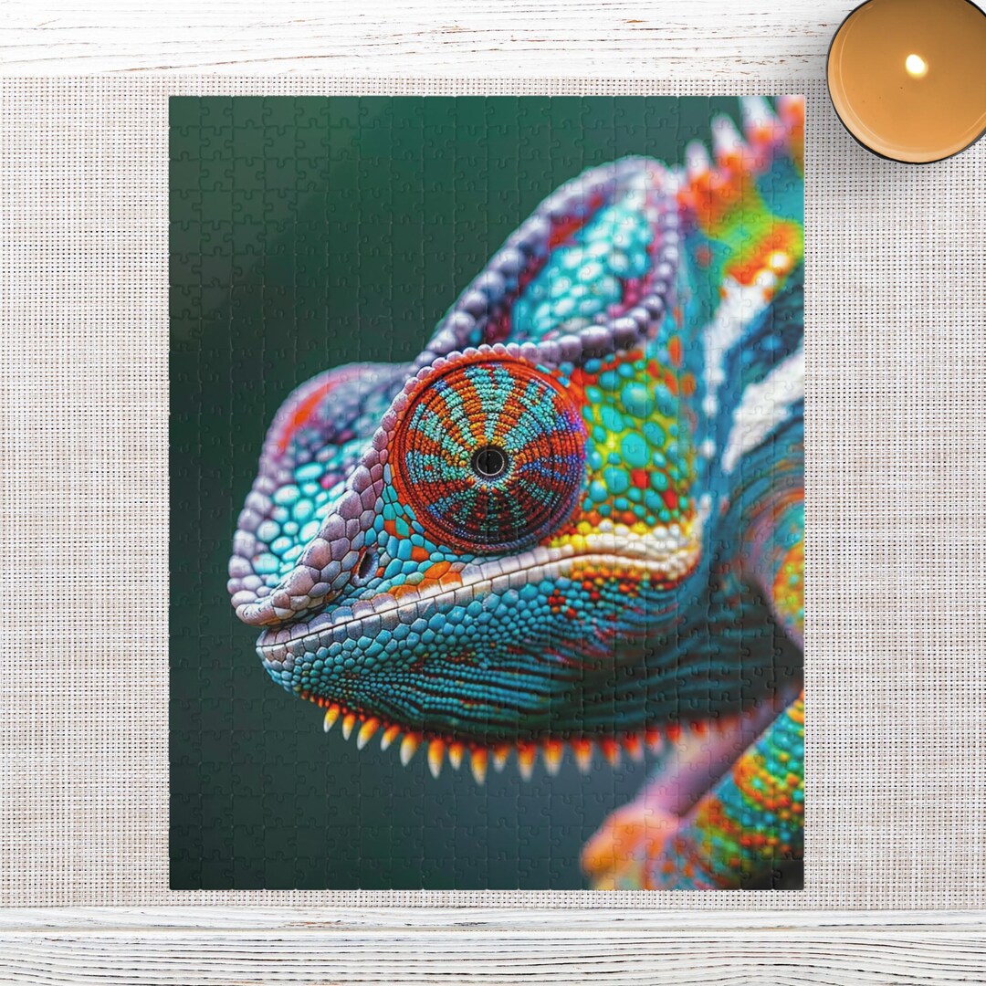 Chameleon Jigsaw Puzzle 520, 252 and 110 Pieces Art, Puzzles for Adults ...