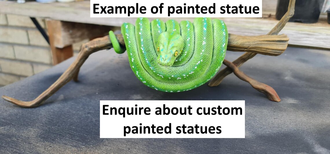 Green Tree Python Statue - 3D Printed Australian Python Sculpture ...