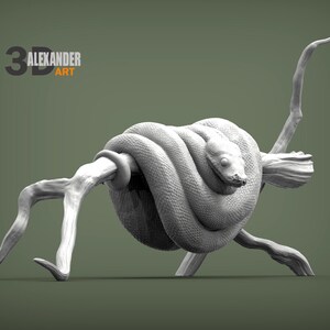 Green Tree Python Statue - 3D Printed Australian Python Sculpture ...