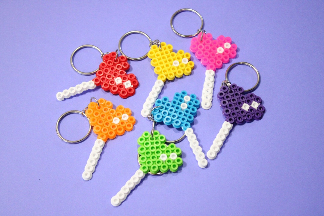 Heart Lolipop Keychain Perler DIY - Etsy