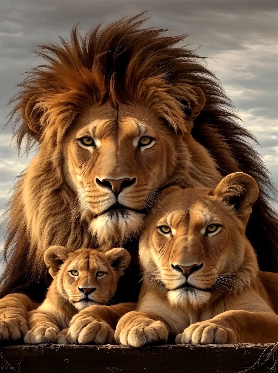 Lion Family Photo - Etsy