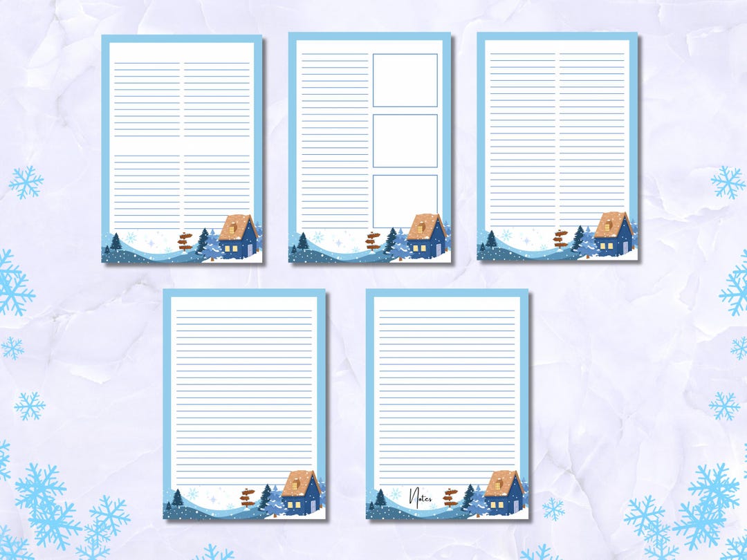 Printable Winter Notes | Printable Templates | Printable Notes | Notes ...