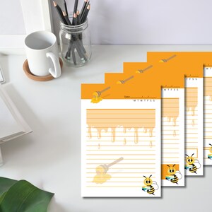 Honey Bee Printable Notepad, Printable Note. A5,A4 and Letter Size ...