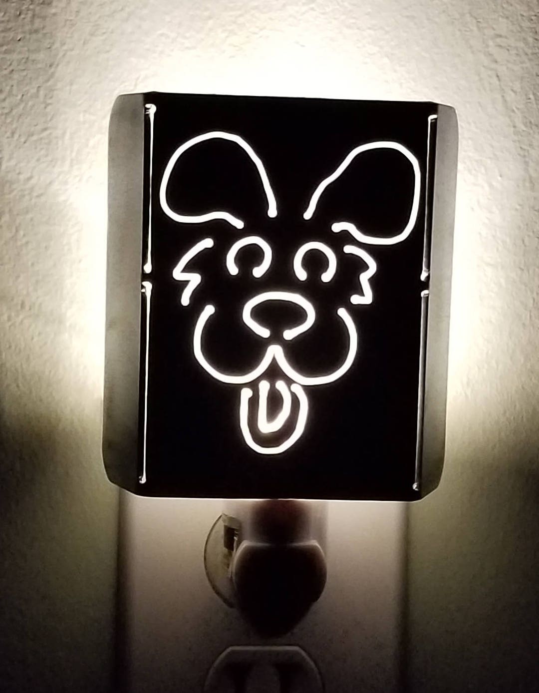 Whimsical Puppy Dog Plasma Cut Metal Night Light in Raw Steel - Etsy