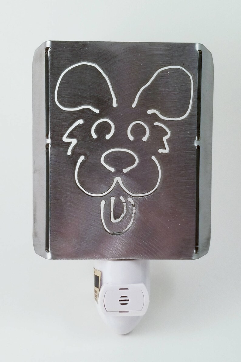 Whimsical Puppy Dog Plasma Cut Metal Night Light in Raw Steel - Etsy