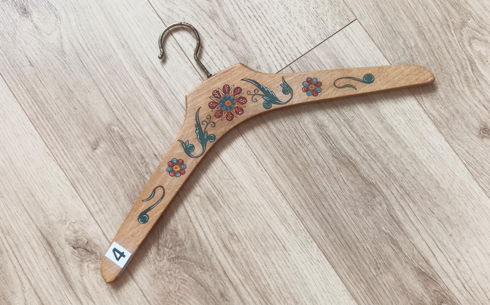 Vintage Rustic Clothes Hanger, Wood Metal Coat Hangers, Folk Art ...