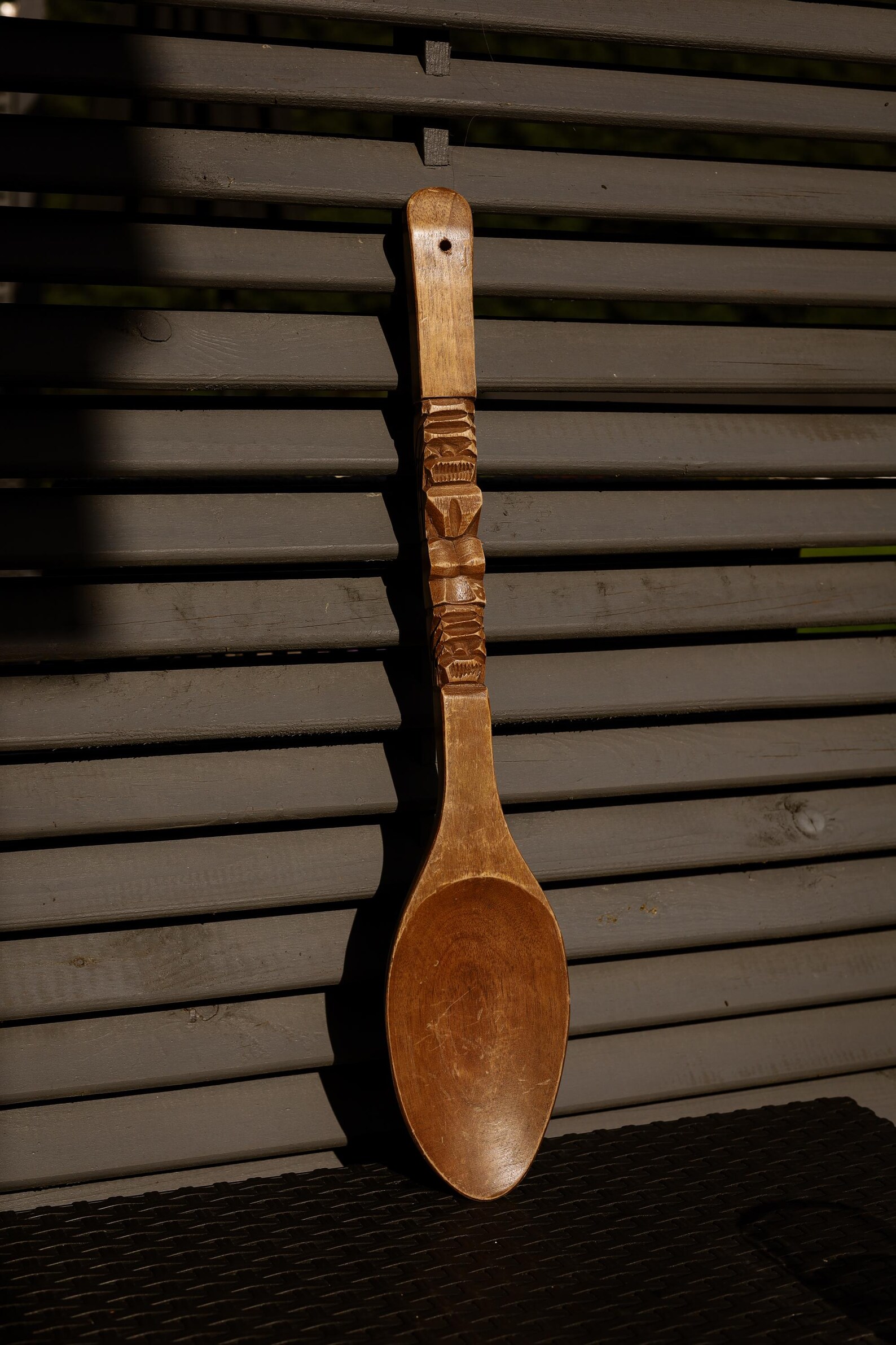 Vintage Large Wood Spoon, Huge Hand Carved Spoon, Handmade Wooden Spoon ...