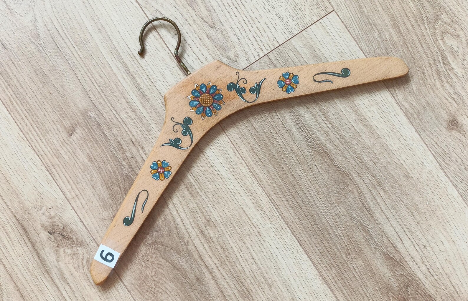 Vintage Rustic Clothes Hanger, Wood Metal Coat Hangers, Folk Art ...