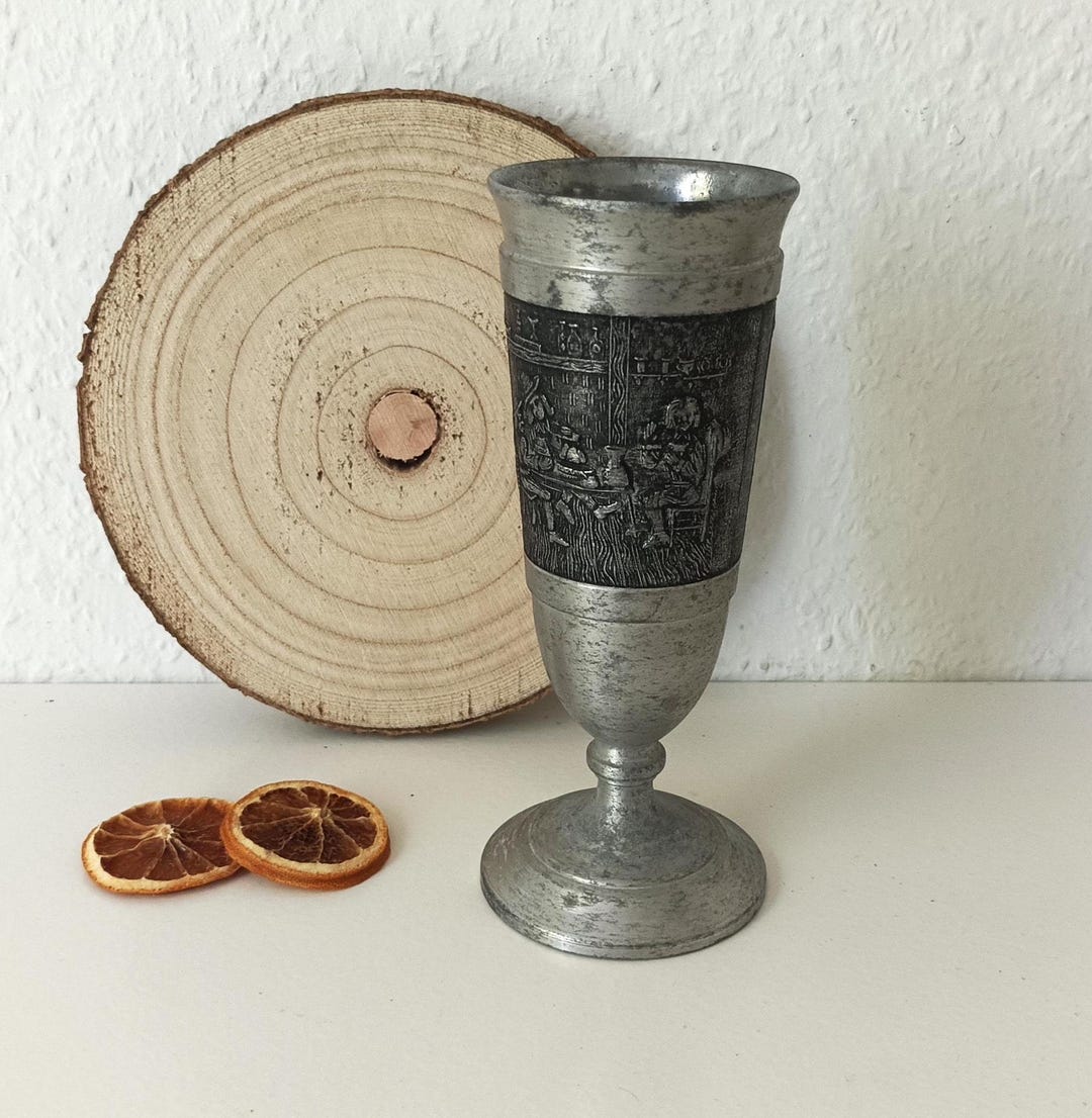 Vintage Relief Pewter Cup With Pub Scenes, Wine Cup, German Pewter ...