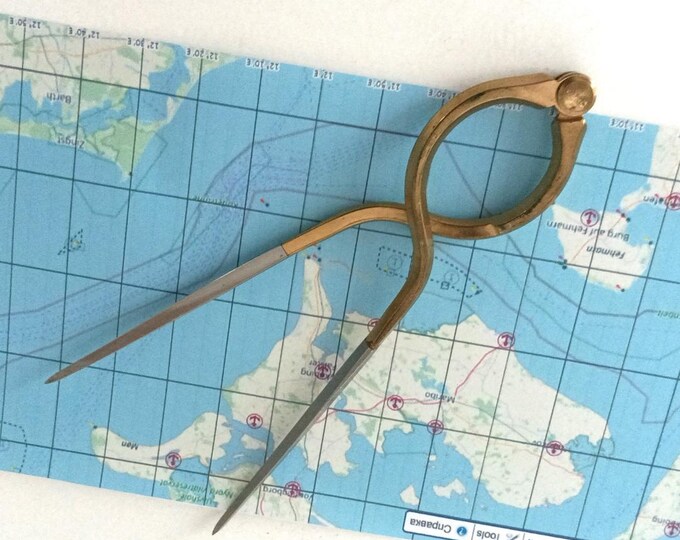 Nautical Divider for Sea Map, Vintage Steel Nautical Divider, Brass ...
