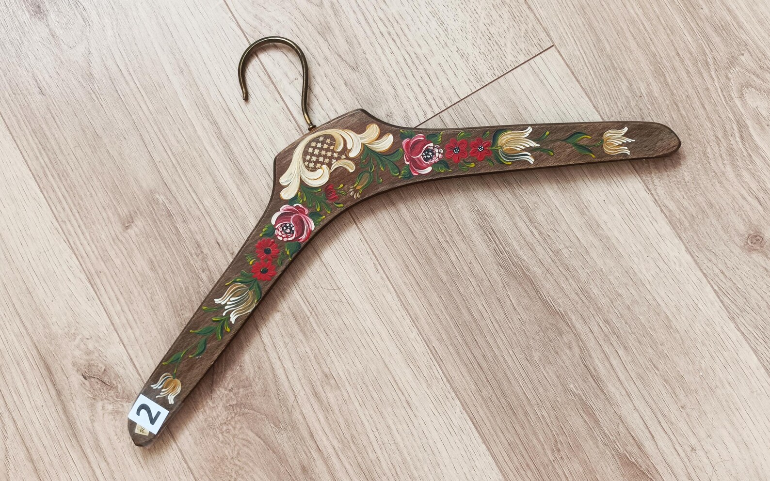Vintage Rustic Clothes Hanger, Wood Metal Coat Hangers, Folk Art ...