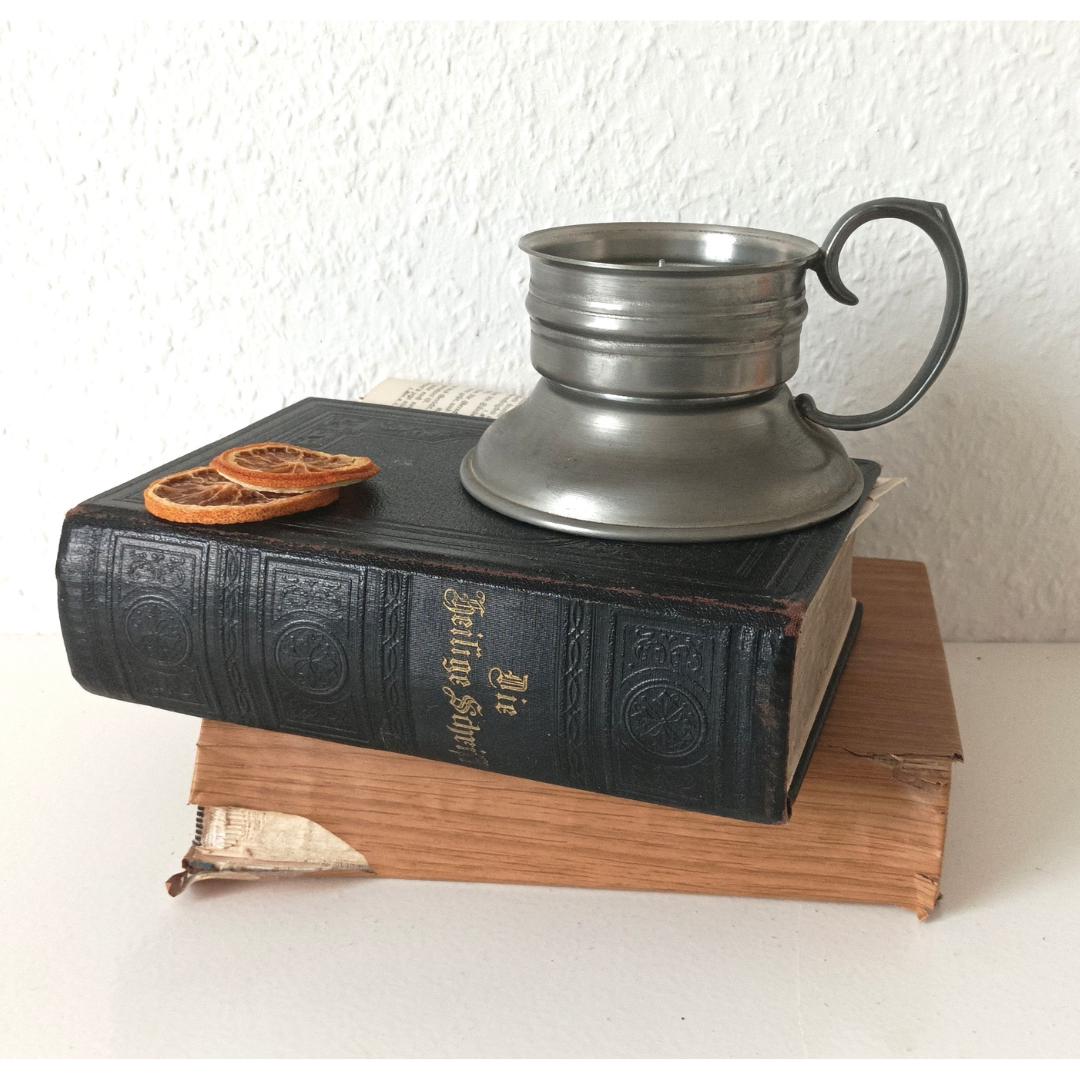 Vintage Candlestick With Handle, Tin Candlestick, Candelabra One Candle ...