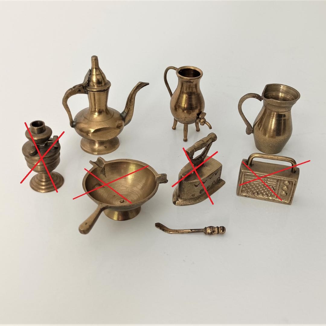 Vintage Brass Miniatures: Dollhouse Accessories, Collectible Figurines ...