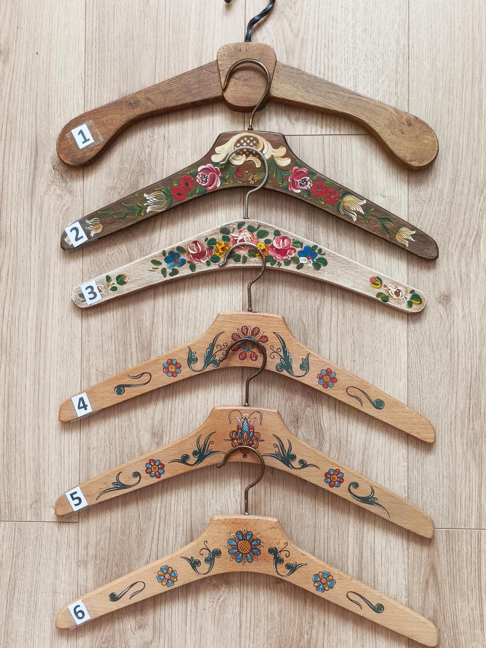Vintage Rustic Clothes Hanger, Wood Metal Coat Hangers, Folk Art ...
