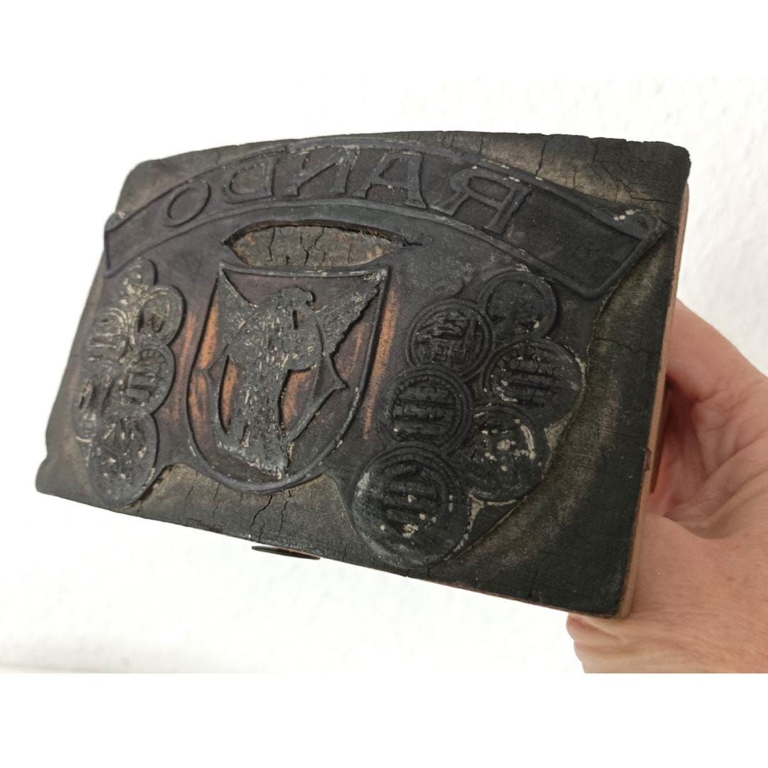 Large Vintage Stamp, Wooden Handle Stamp, Old Holland Stamp, Ink Stamp ...