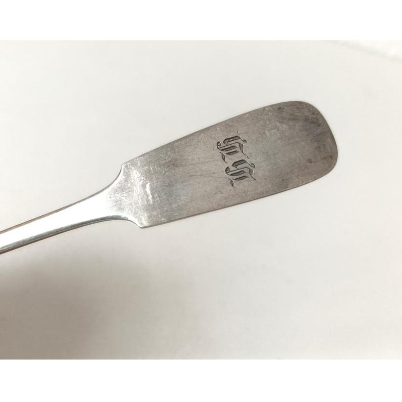 Antique Silver Serving Spoon Set of 6, 19th Century Teaspoons With ...