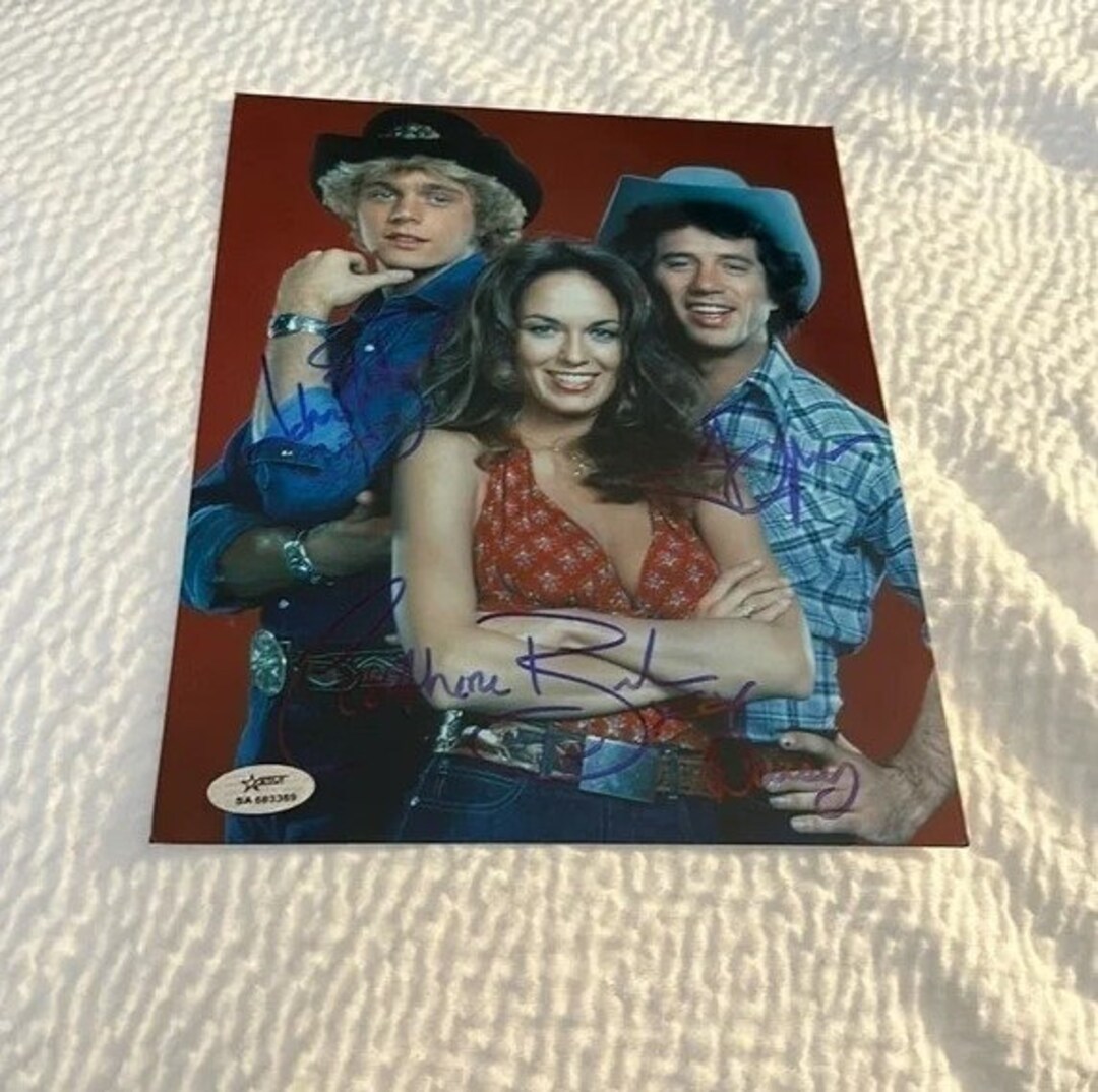 Catherine Bach Signed Autographed Photo With Co-stars Dukes of Hazzard ...