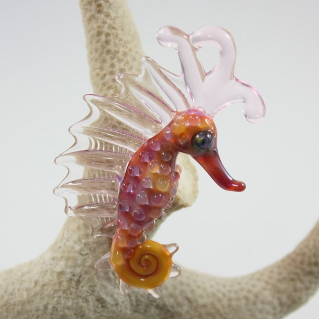 Lampwork Glass Boro Seahorse Pendant Focal Bead Nautical Miniature ... Lampwork Glass Boro Seahorse Pendant Focal Bead Nautical Miniature ...