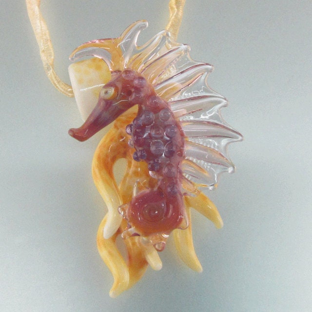 Glass Seahorse Pendant Lampwork Glass Boro Seahorse Coral | Etsy Glass Seahorse Pendant Lampwork Glass Boro Seahorse Coral | Etsy