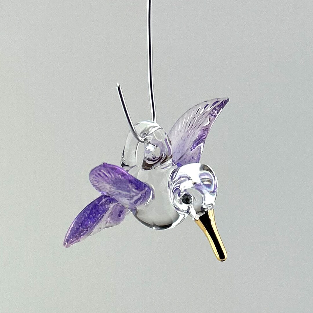 Hummingbird Ornament Glass RC Art Glass Lampwork Glass Hummingbird ...