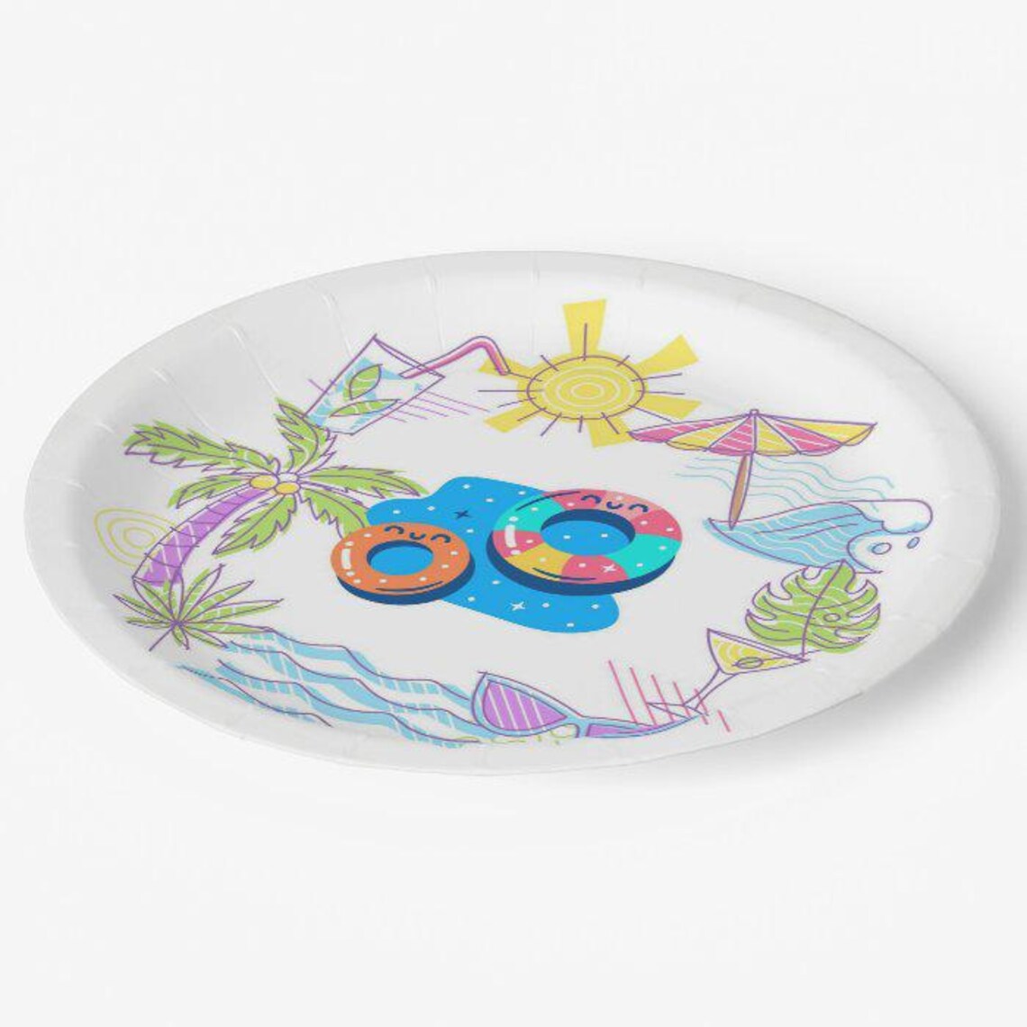 Summer Pool Party Paper Plates: Biodegradable, Custom Beach Theme - Etsy
