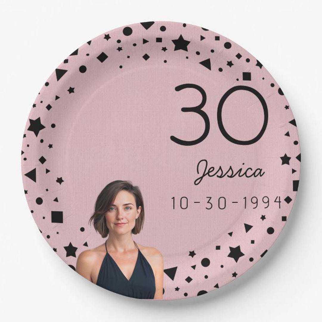 Custom Photo Birthday Paper Plates: Personalized Party Decor - Etsy