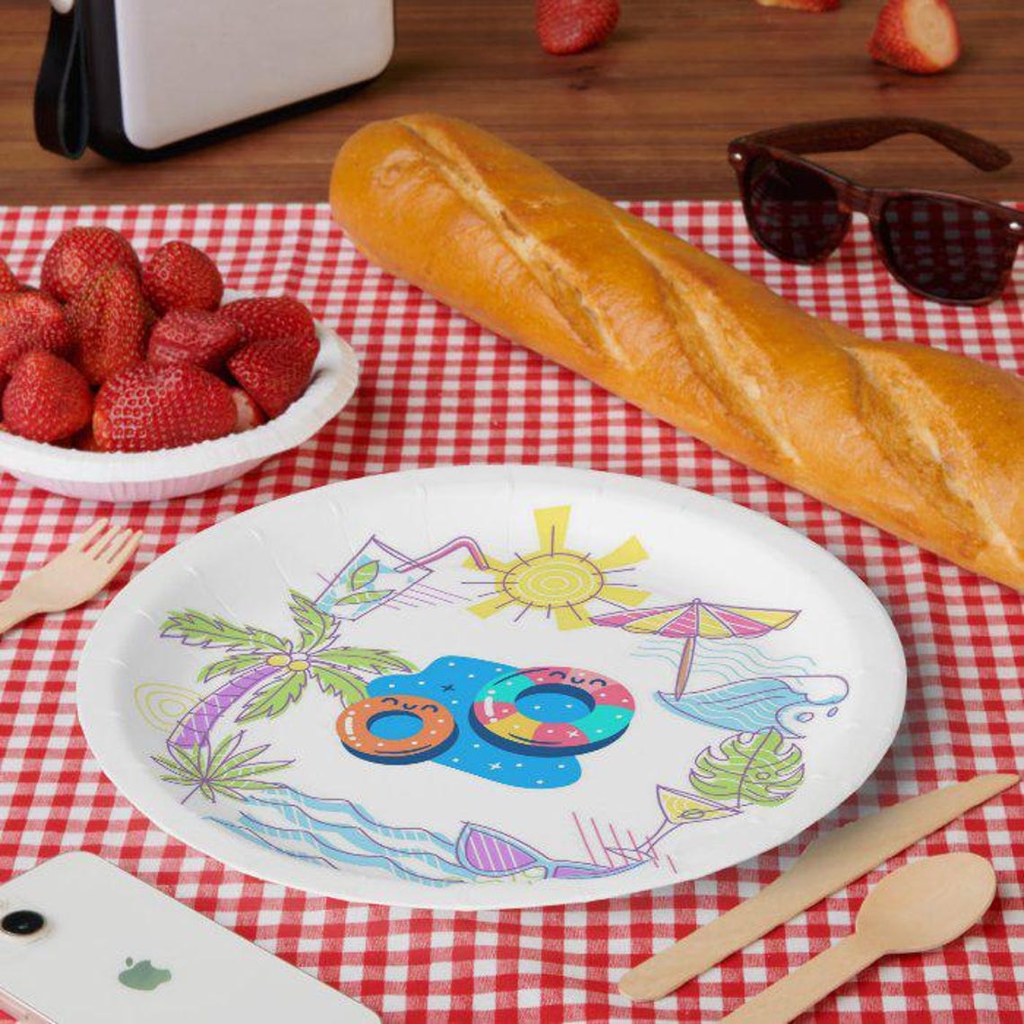 Summer Pool Party Paper Plates: Biodegradable, Custom Beach Theme - Etsy