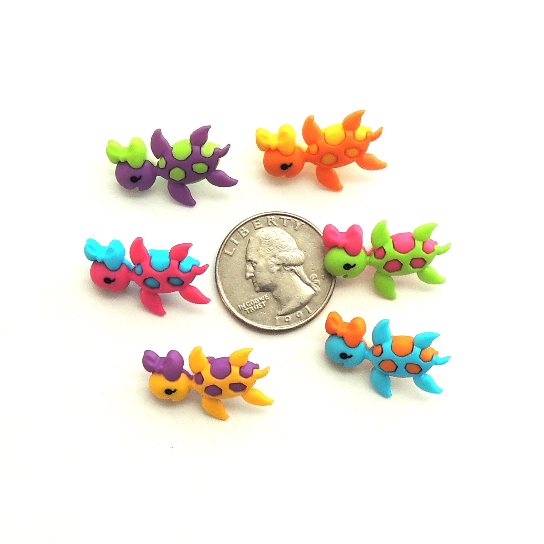 Sea Turtle Buttons by Dress It Up // Rainbow Ocean Creatures | Etsy